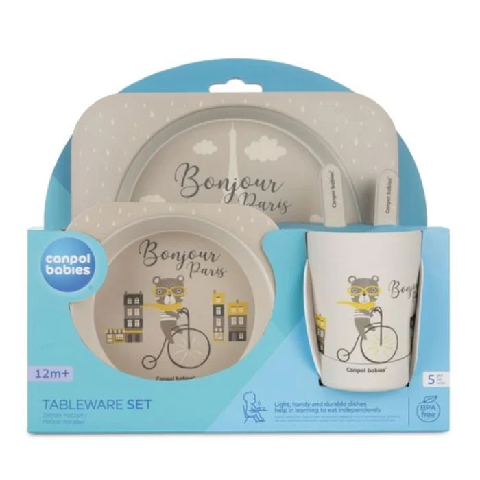 Canpol set za hranjenje 5/1 Bonjour Paris beige