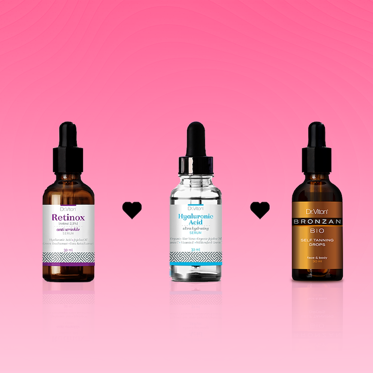 Hyaluronic Acid Serum + Retinox serum + Bronzan bio kapi