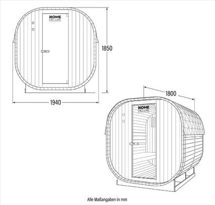 Tradicionalna spoljna sauna CUBE L