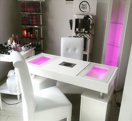 Manikir sto Line Lux+ugradni aspirator+Led Vitrina