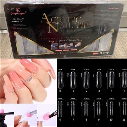 Acrylic nail tipse 12 velicina 240 komada.