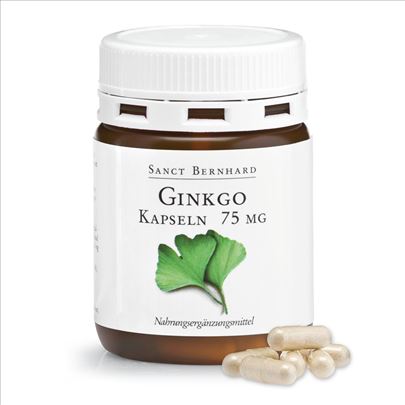 Ginko Biloba 75g Sluh Zujanje Memorija 30 kaps DE