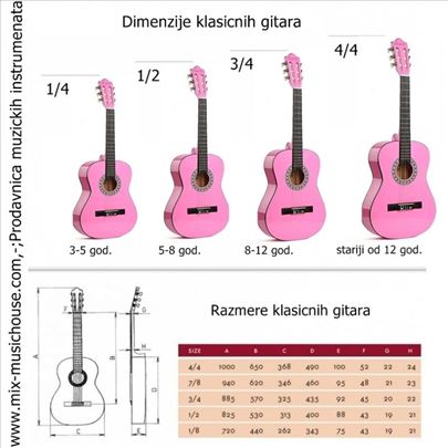 Dečija gitara za devojčice od 3-5 godina