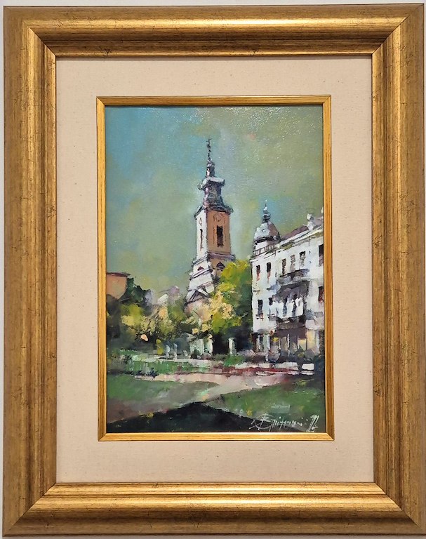 BRANKO DIMITRIJEVIC -ULJE NA PLATNU – 50X40CM – SABORNA CRKVA