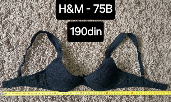 H&M čipkani grudnjak brushalter crne boje 75B