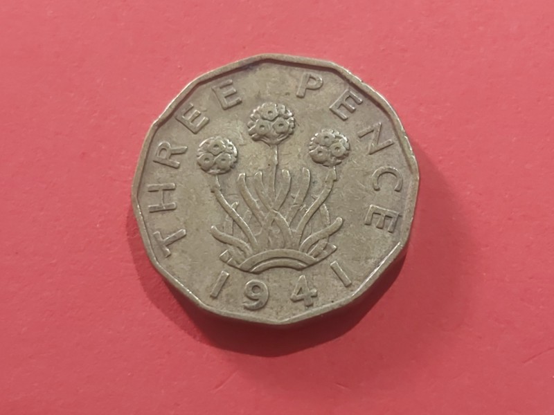 Britanija - three pence 1941 god