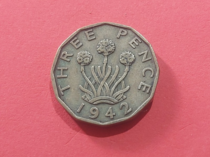 Britanija - three pence 1942 god