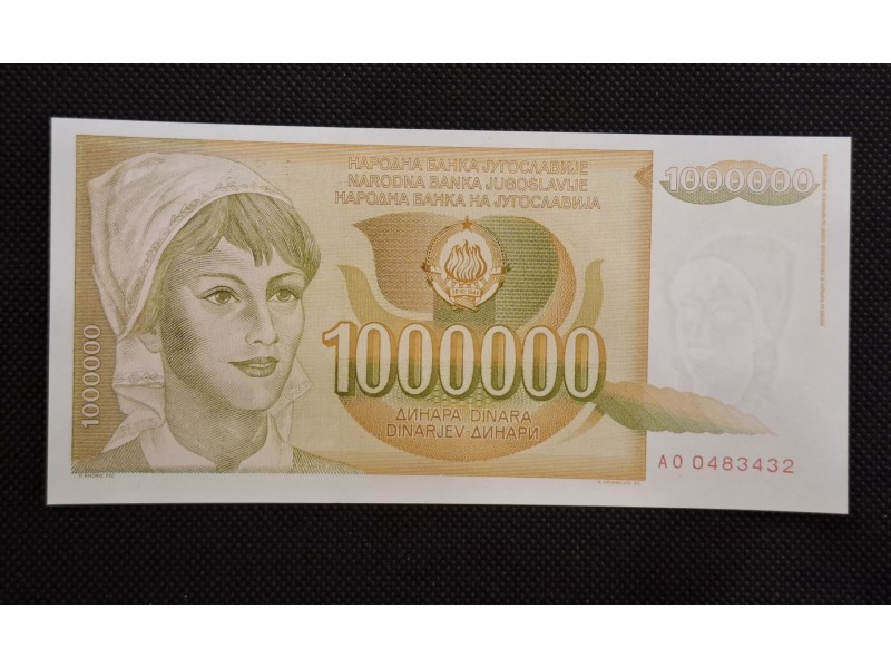 1.000.000 dinara 1989. UNC