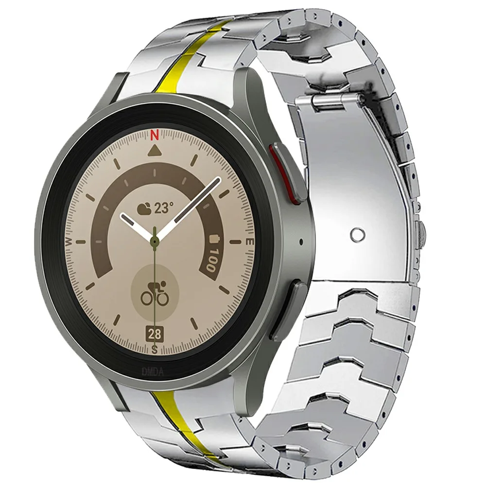 Metalna silver gold narukvica 20 mm za Samsung Galaxy Watch 4/5/6 40mm, 42mm, 43mm, 44mm, 46mm, 47mm