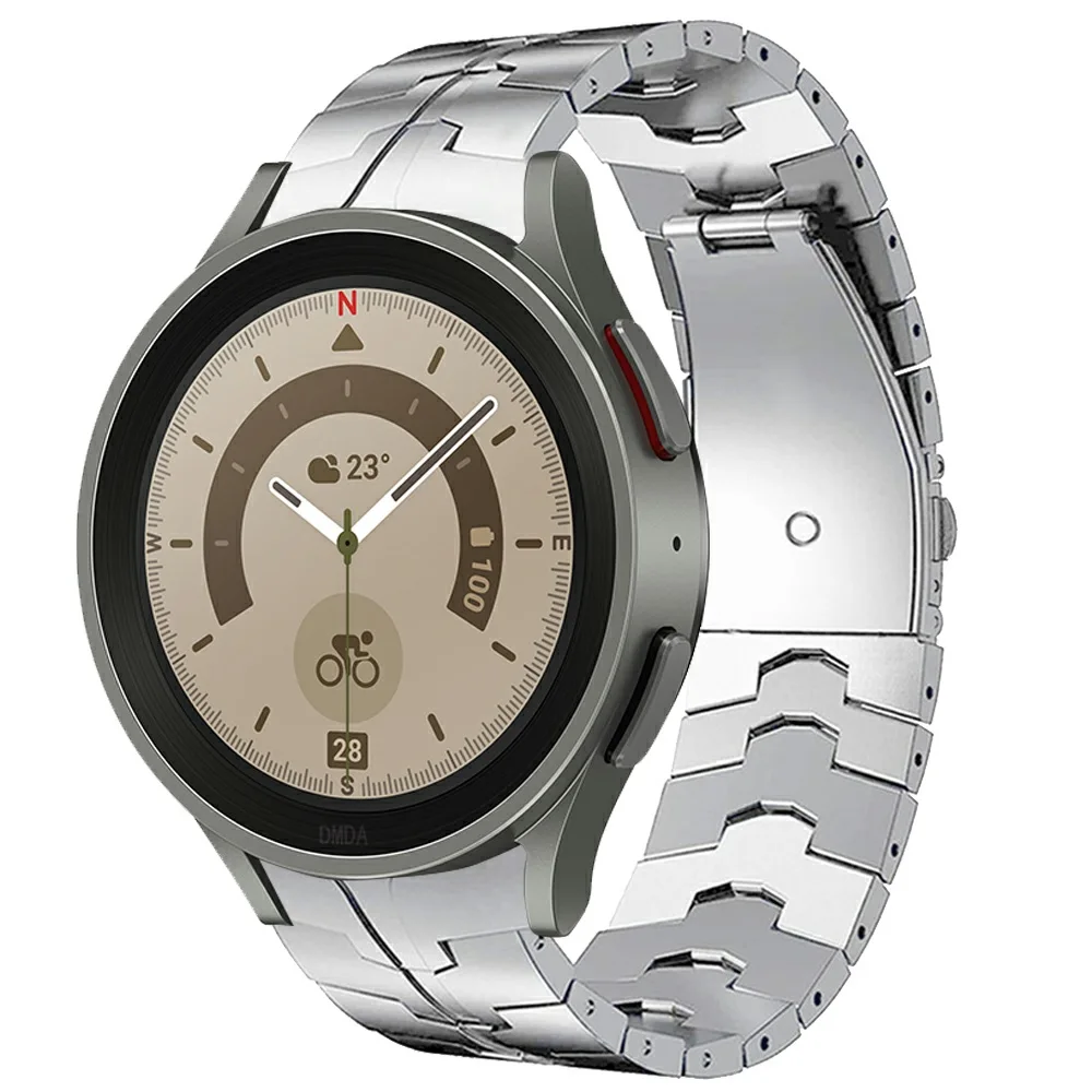 Metalna white stone narukvica 20 mm za Samsung Galaxy Watch 4/5/6 40mm, 42mm, 43mm, 44mm, 46mm, 47mm