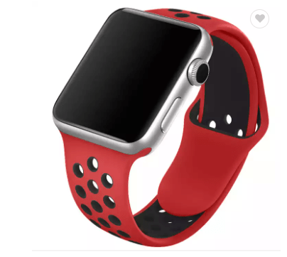 Apple Watch Silikonska Crno Crvena Narukvica 42 Mm, 44 Mm, 45 Mm