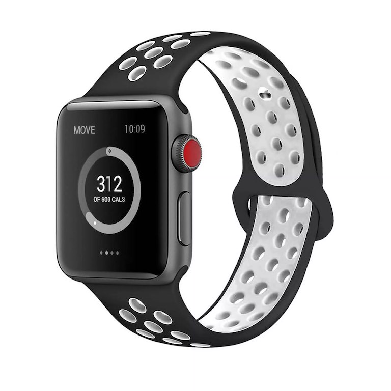 Apple Watch Silikonska Crno Siva Narukvica 38 Mm, 40 Mm, 41 Mm