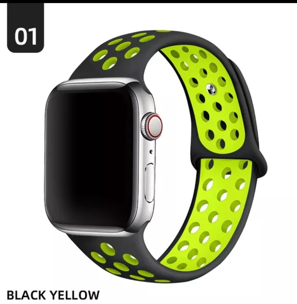 Apple Watch Silikonska Crno Zelena Narukvica 38 Mm, 40 Mm, 41 Mm