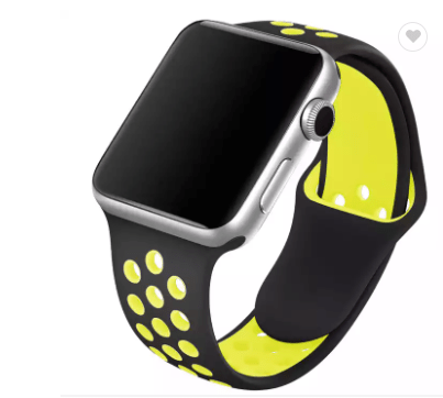 Apple Watch Silikonska Crno Zuta Narukvica 42 Mm, 44 Mm, 45 Mm