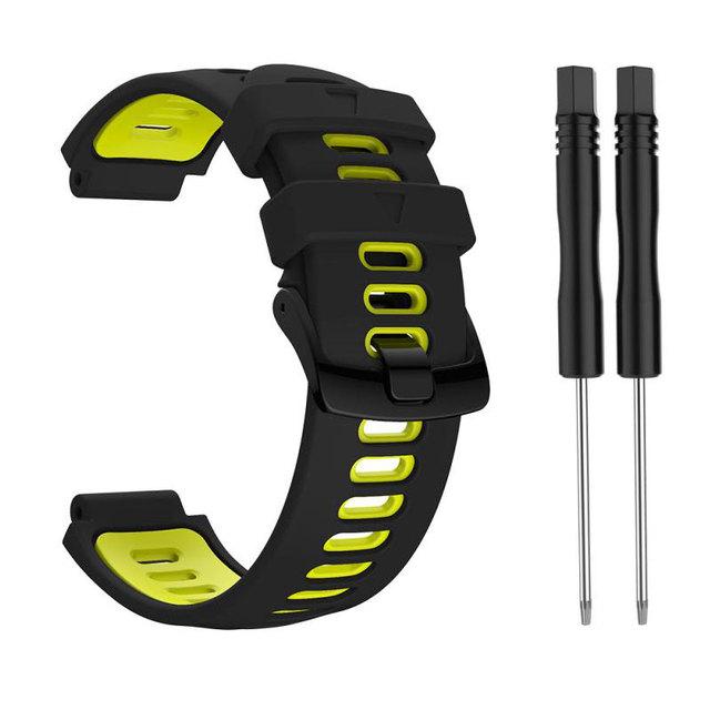Crno zelena silikonska narukvica za Garmin Forerunner 735 220 230 235 620 630