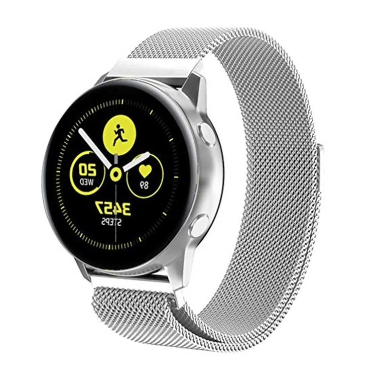 Metalna siva pancirna narukvica 20 mm za Samsung Galaxy Watch 4/5/6 active 1/2 Huawei Watch 42mm