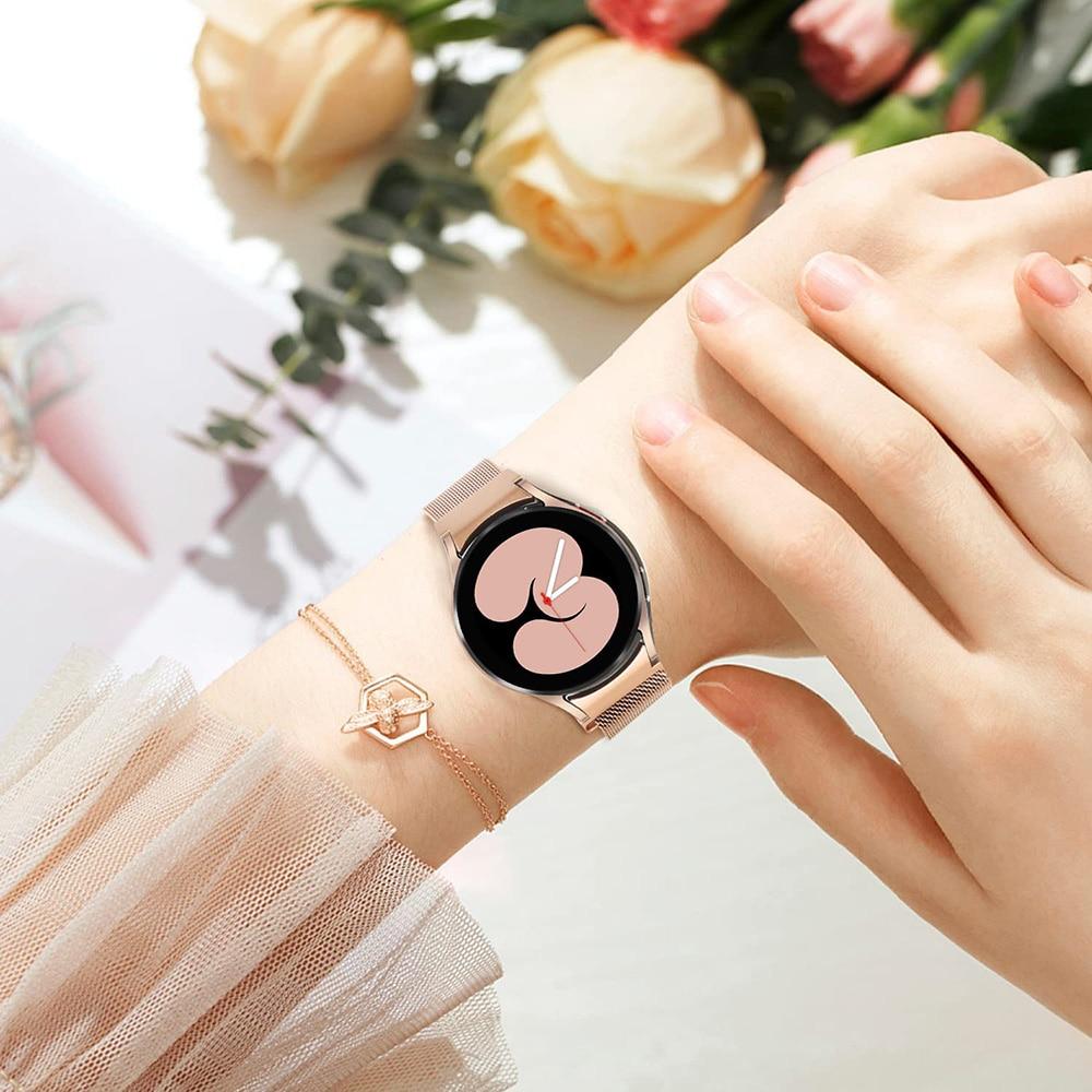 Metalna Rose Gold Pancirna Narukvica 20 Mm Za Samsung Galaxy Watch 4 40mm, 42mm, 44mm, 46mm