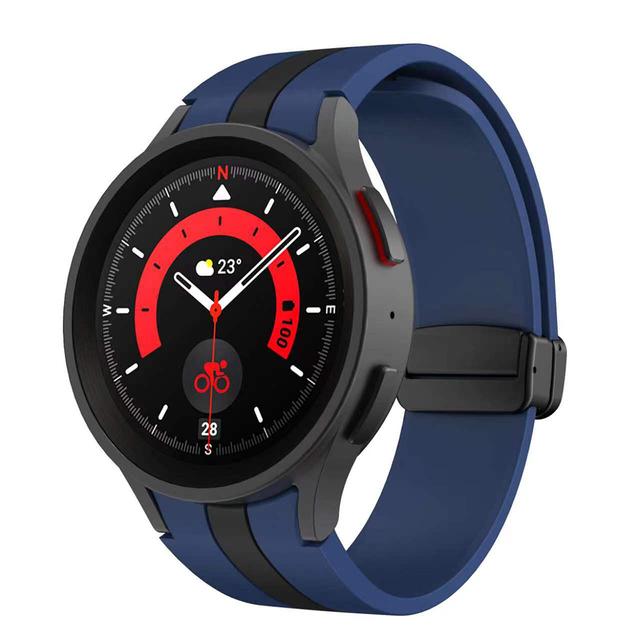 Plavo Crna Silikonska Narukvica Za Samsung Galaxy Watch 4/5/6 40mm, 42mm, 43mm, 44mm, 46mm, 47mm