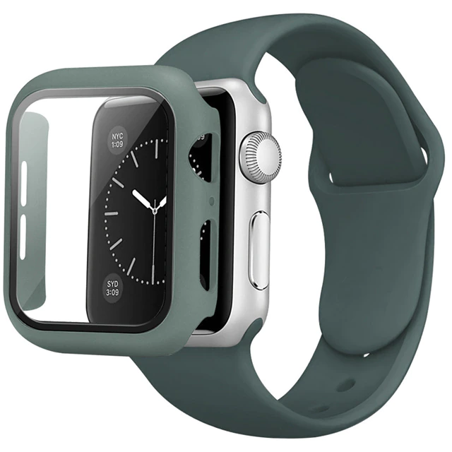 Apple Watch silikonska zelena narukvica, bamper i staklo 40mm