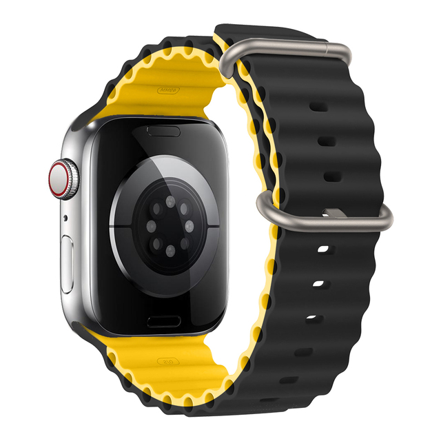 Apple watch silikonska crno zuta narukvica 38 mm, 40 mm, 41 mm
