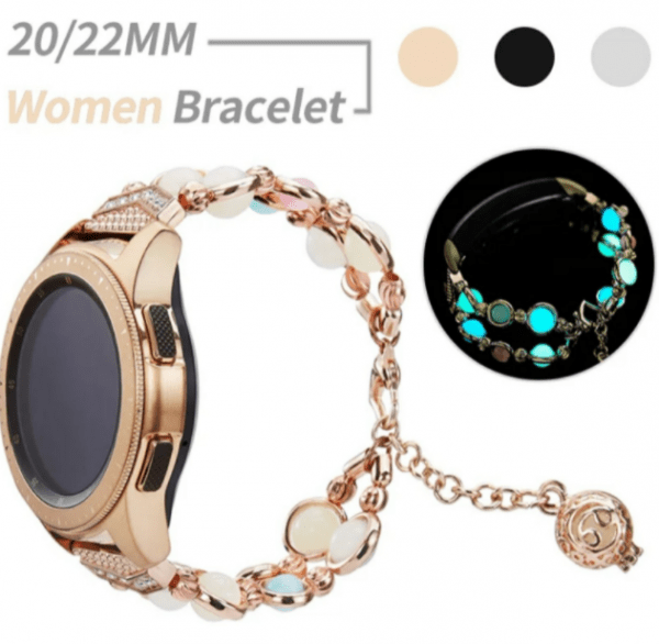 Rose Gold Metalna Night Stone Narukvica 22 Mm Fluorescentna Samsung Watch, Huawei Watch, Amazfit