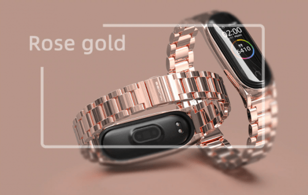 Xiaomi Mi Band 3 4 5 6 Metalna Rose Gold Narukvica