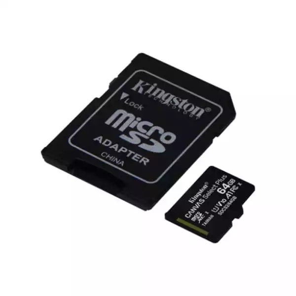 Micro SD Card 64GB Kingston + SD adapter SDCS2/64GB class 10