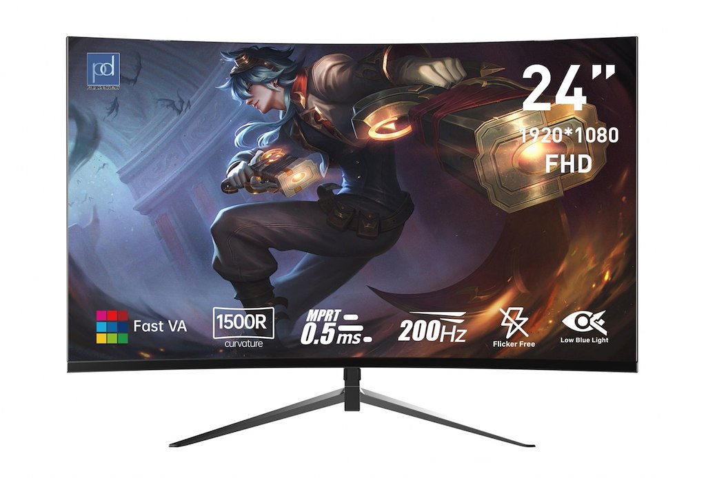 GAMING Monitor PD 24" Zakrivljen, 200Hz 0.5ms, FreeSync,DP+HDMI