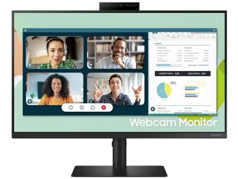 Monitor 24 Samsung LS24A400VEUXEN 1920x1080/FHD IPS/75Hz/5ms/VGA/DP/HDMI/3xUSB/Zvučnici/Kamera/Pivot