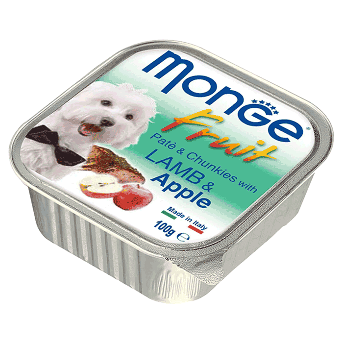 Monge Pašteta za pse sa komadićima mesa i voća Fruit Pate, 100 g