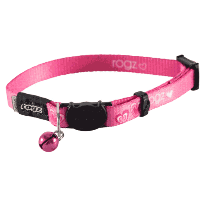 Rogz Ogrlica za mace Kiddy Cat, Pink Hearts