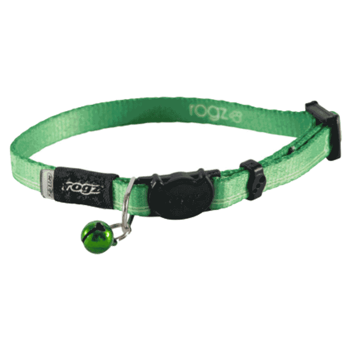 Rogz Ogrlica za mace Kiddy Cat, Lime Paws