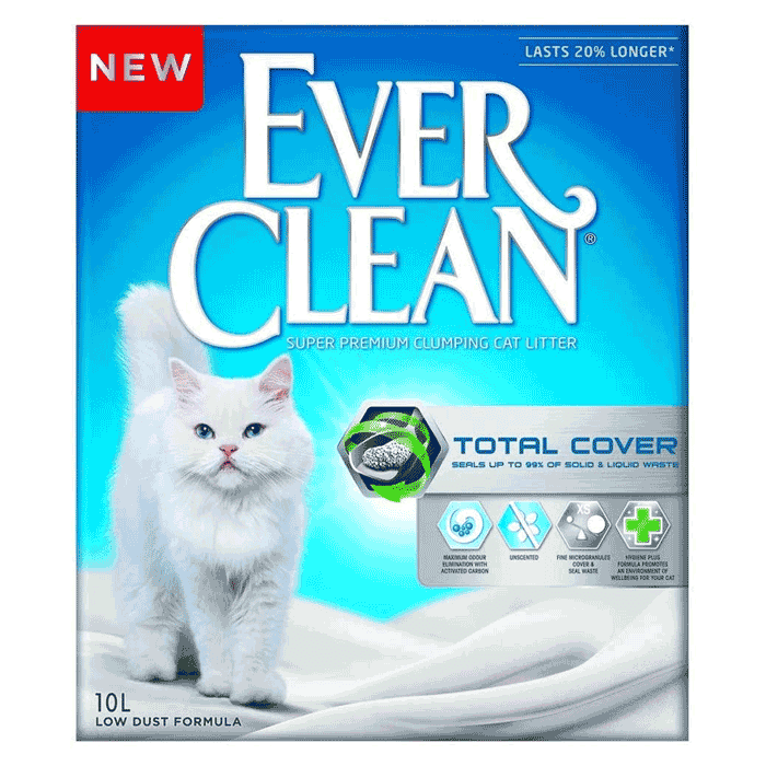 Ever Clean jako grudvajući posip za mačke Total Cover, 10 L