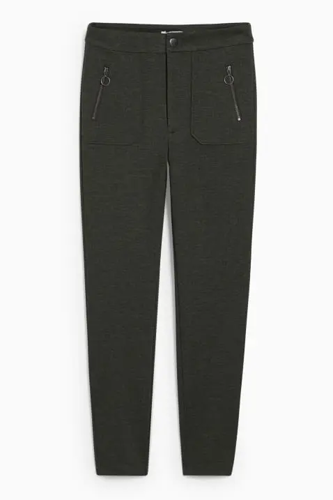 C&A Ženske pantalone, Tapered fit, Antracit