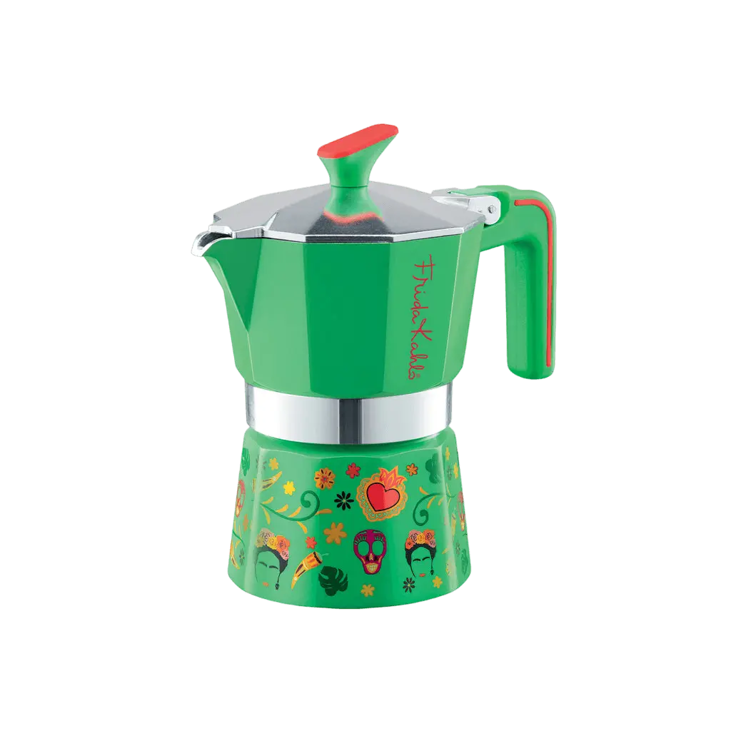 Pedrini Moka pot Frida Kahlo 3 šoljice, Zelena