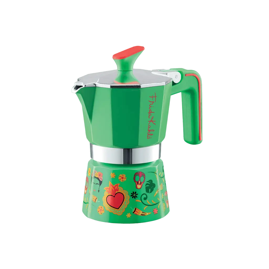 Pedrini Moka pot Frida Kahlo 2 šoljice, Zelena