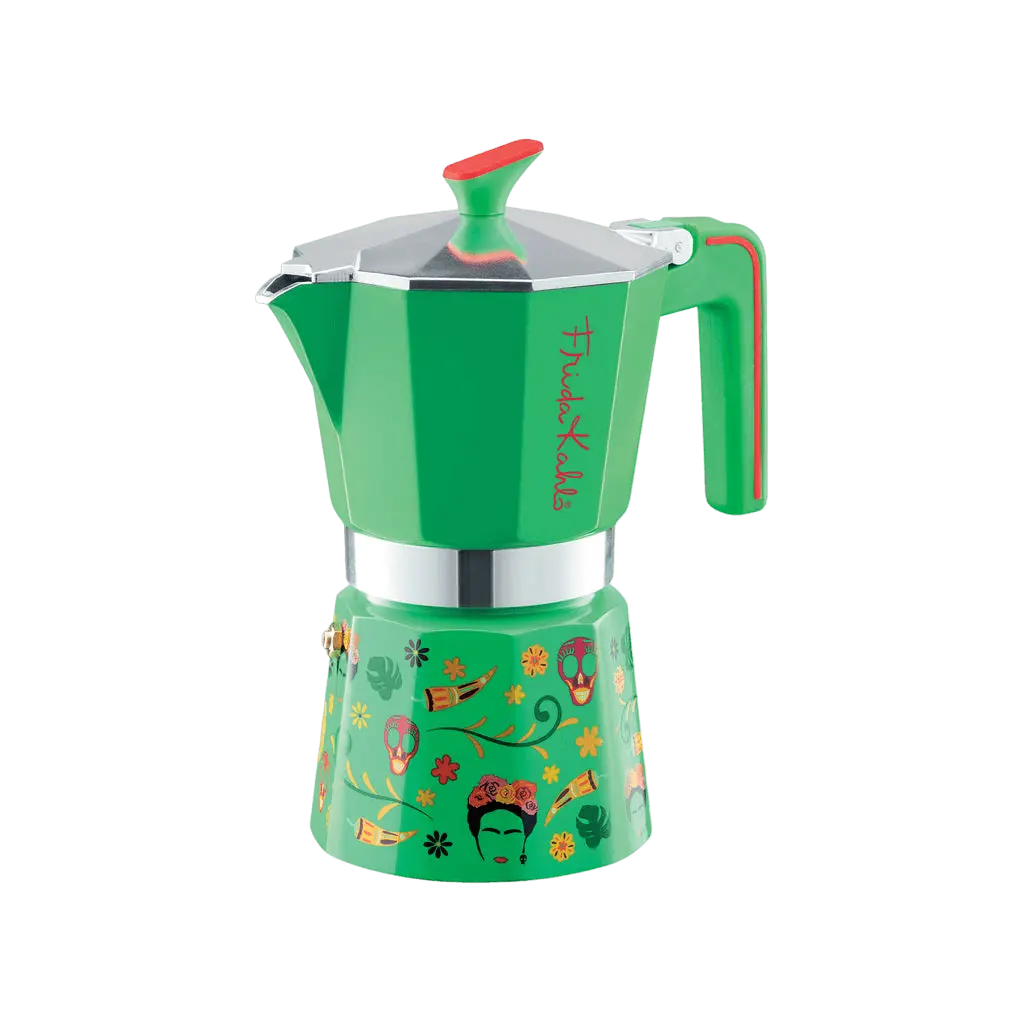 Pedrini Moka pot Frida Kahlo 6 šoljica, Zelena