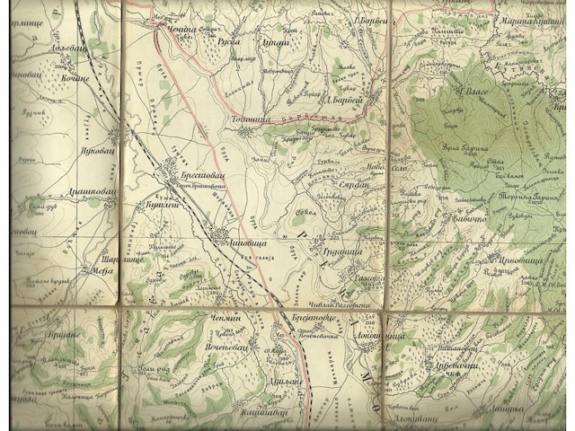 leskovac predratna topografska karta