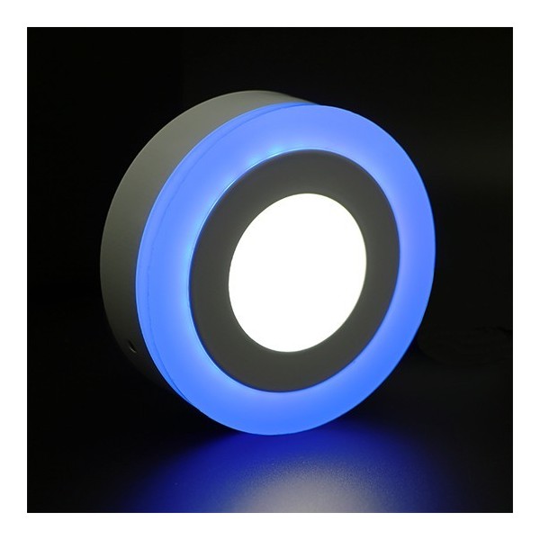 LED nadgradni panel 3+3W okrugli M6NO-D 6500K + plava