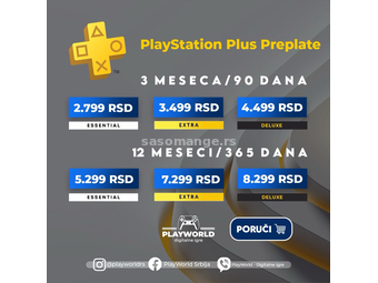 PlayStation Plus Essential / Extra / Deluxe PS+ PSN Plus