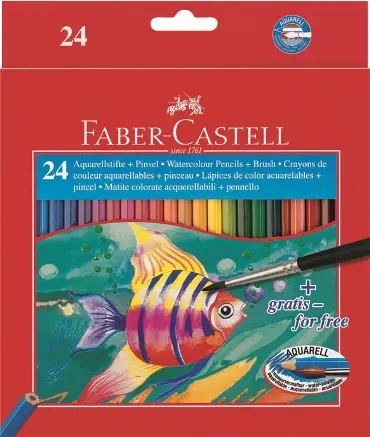 FABER CASTELL Akvarelne bojice, Drvene, 24 komada