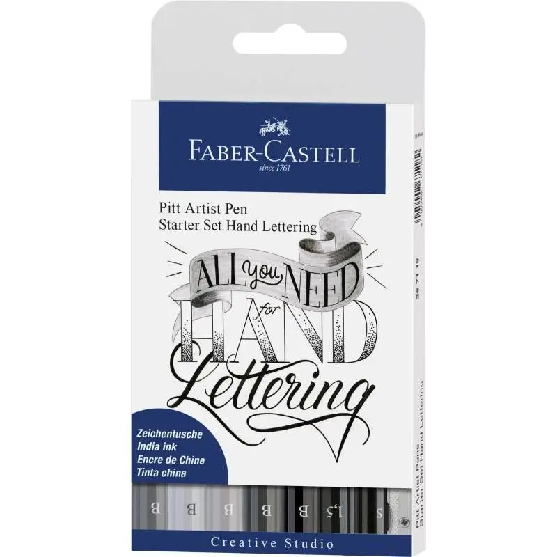 FABER CASTELL Flomasteri za crtanje Pitt Art Pen 7/1 Starter set Lettering