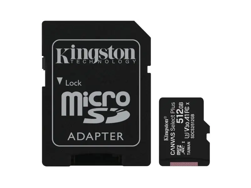 KINGSTON CANVAS SELECT PLUS (SDCS2/512GB) MEMORIJSKA KARTICA MICRO SDXC 512GB CLASS 10+ADAPTER