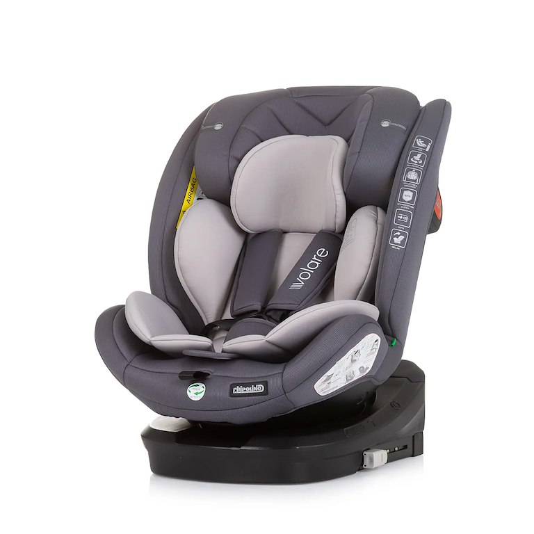 CHIPOLINO Auto sedište Volare, 40-150cm, isofix, Sivo