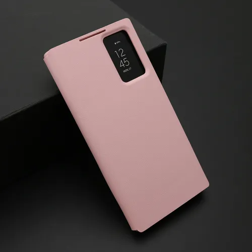 Futrola - maska BI FOLD Smart Window za Samsung Galaxy S22 Ultra 5G roze (MS)
