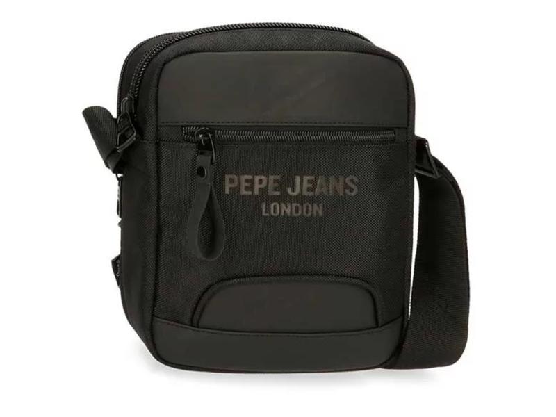 PEPE JEANS MUŠKA TORBICA 22CM SA 2 PREGRADE BROMLEY BLACK 70655