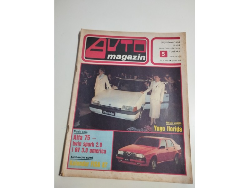 AUTO MAGAZIN broj 5 stari casopis iz 1987 god.