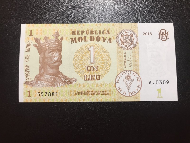 MOLDAVIJA 1 LEU. UNC.