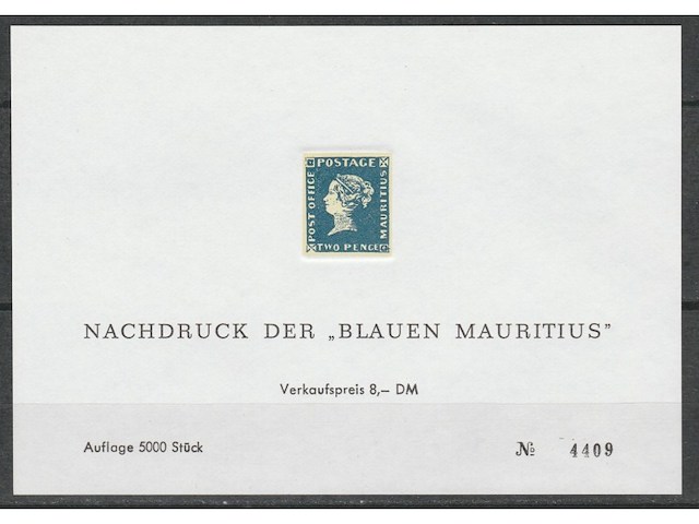 Nachdruck der `Blauen Mauritius`