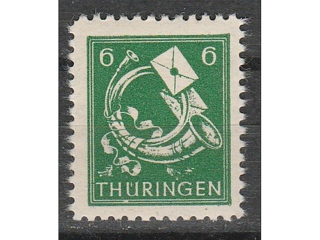 Thuringen, Thuringia - Posthorn - 1945 - MNH